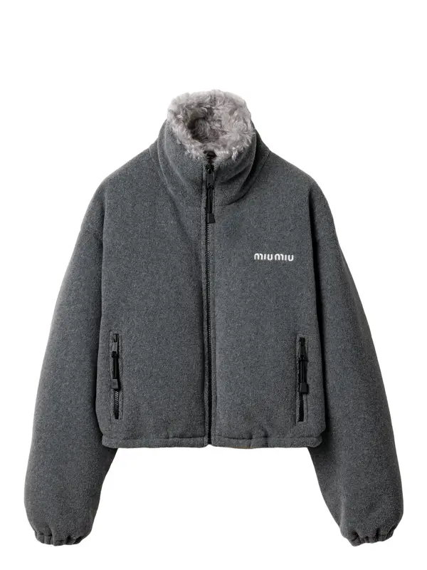 Miu Miu Fleece Down Jacket - Grey