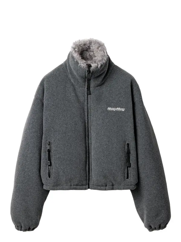 Miu Miu Fleece Down Jacket - Grey