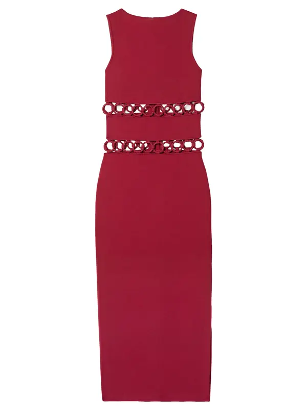 Cult Gaia River Cutout Embellished Midi Dress - Red