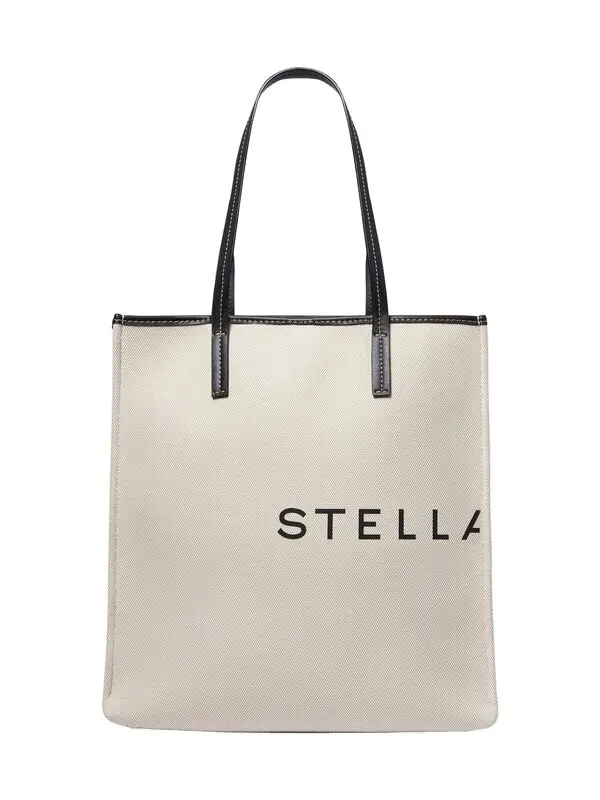 Stella McCartney Smc Large Tote Bag - Ecru And Black