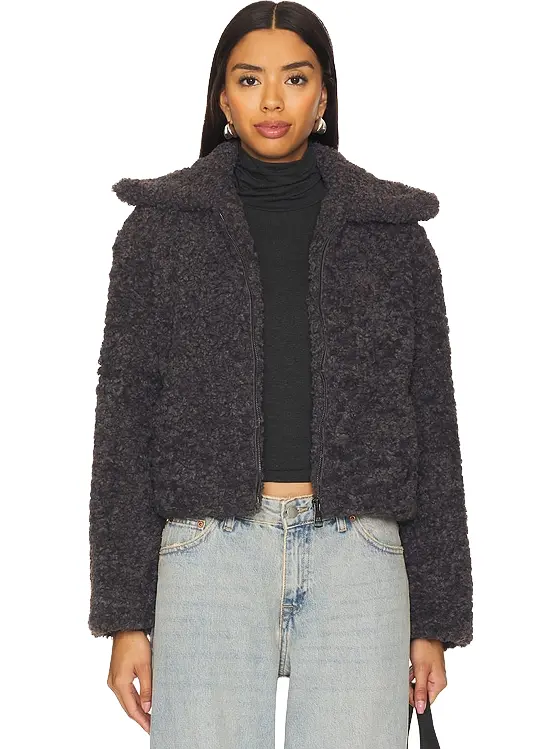 Steve Madden Pippin Faux Fur Jacket - Eiffel Tower