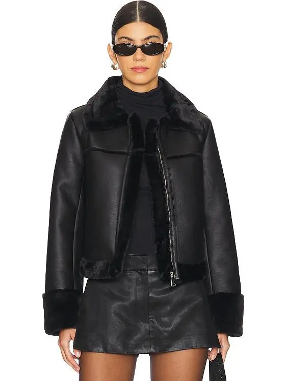 Superdown Sasha Faux Leather Jacket - Black