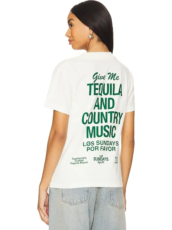 LOS SUNDAYS The Tequila & Country Music Tee - Bone & Green