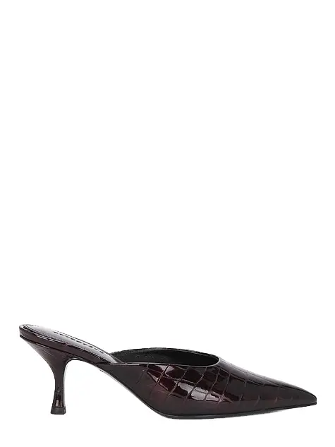 Retrofete Bonnie Leather Mule - Burgundy Croco