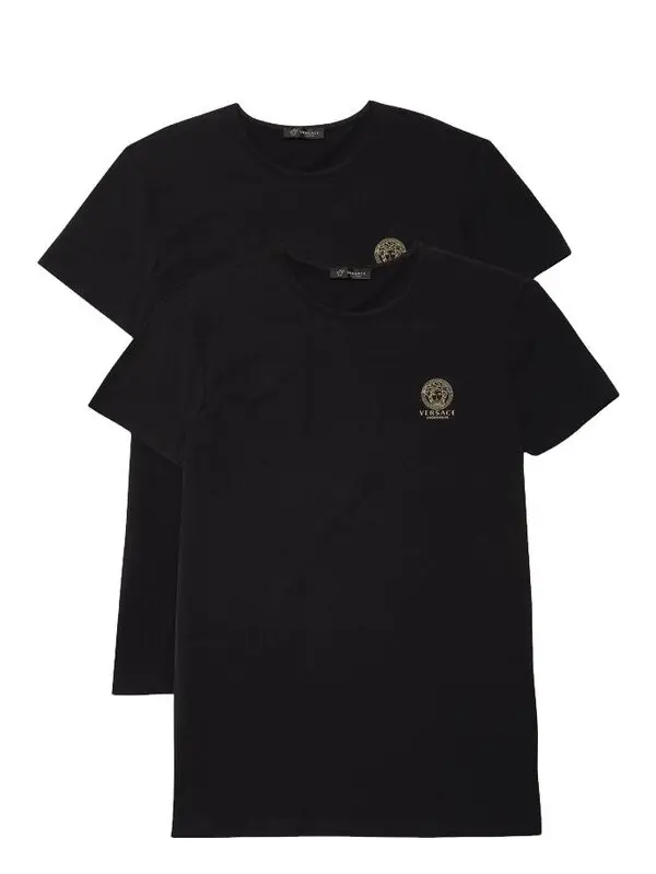 Versace 2-pack Topeka Bi-stretch Cotton T-shirt - Black