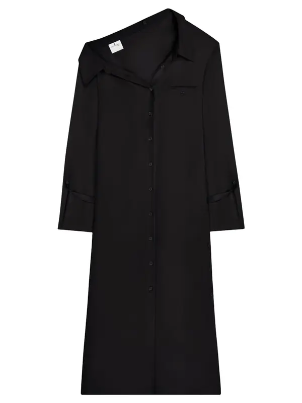 COURREGES Modular Crepe Shirt Dress - Black