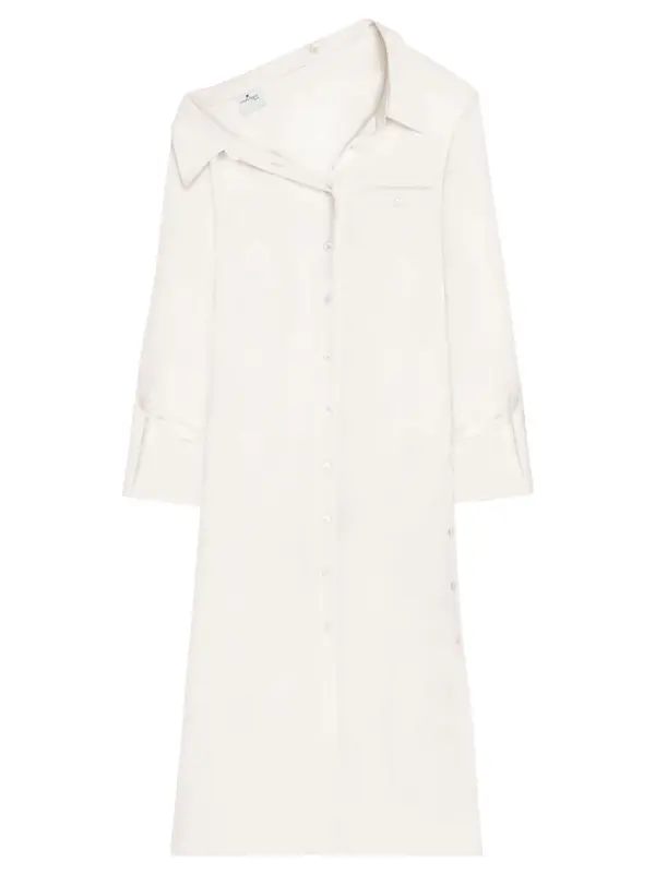 COURREGES Modular Crepe Shirt Dress - Neutrals
