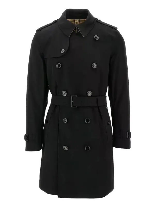 Burberry Kensington Double-breasted Trench Coat - Black