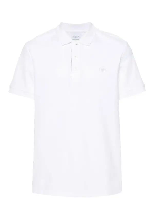Burberry Logo-embroidered Polo Shirt - White