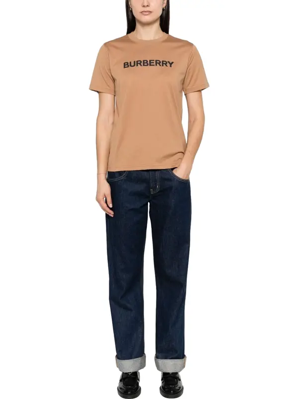 Burberry Logo-print Cotton T-shirt - Brown