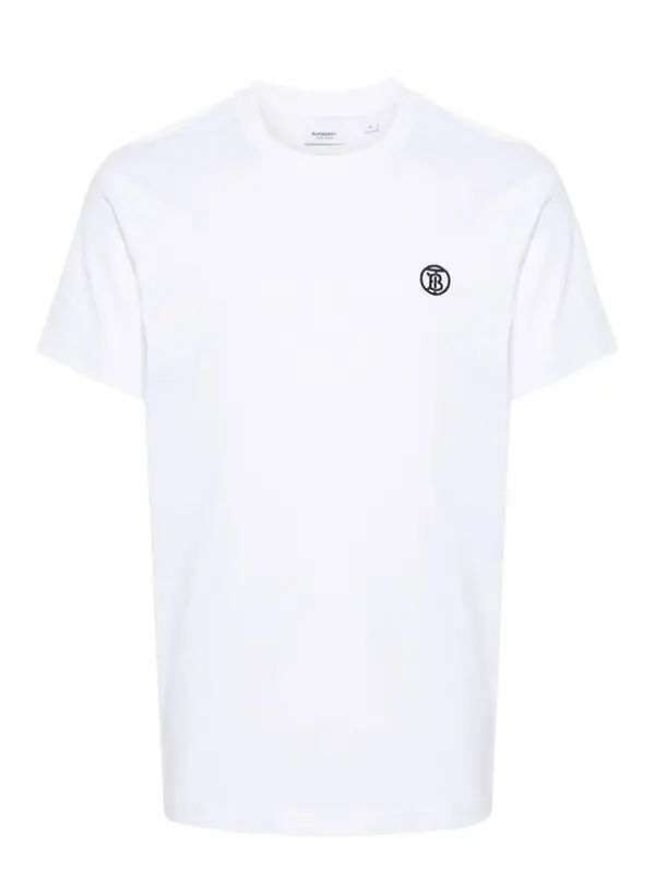Burberry Logo-embroidered Organic Cotton T-shirt - White