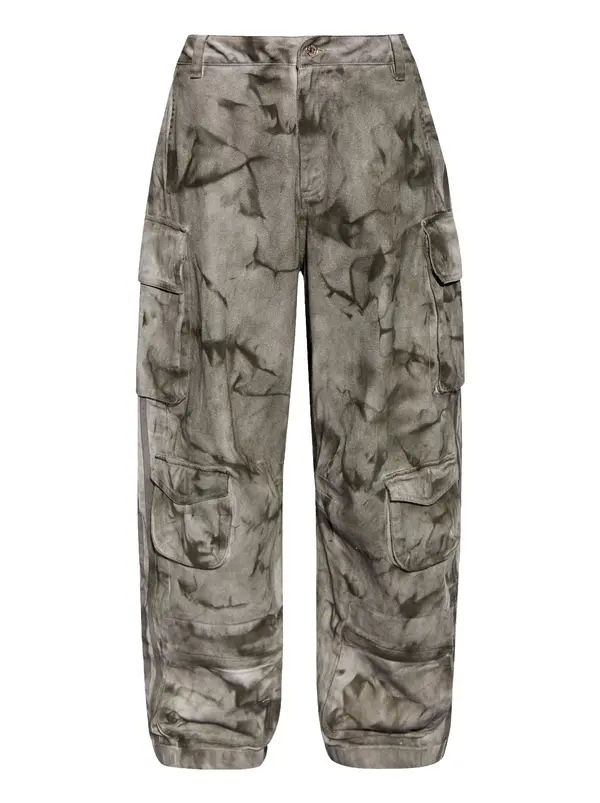 Adidas Camouflage-print Cargo Trousers - Grey