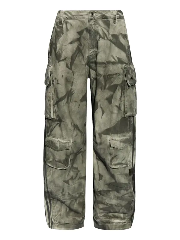 Adidas Camouflage-print Cargo Trousers - Green