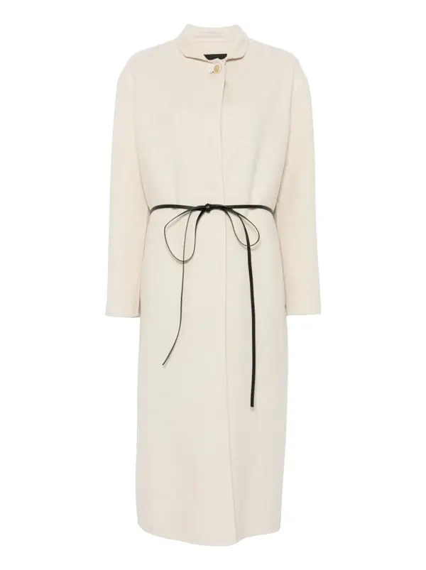 Fabiana Filippi Belted Long Coat - Neutrals