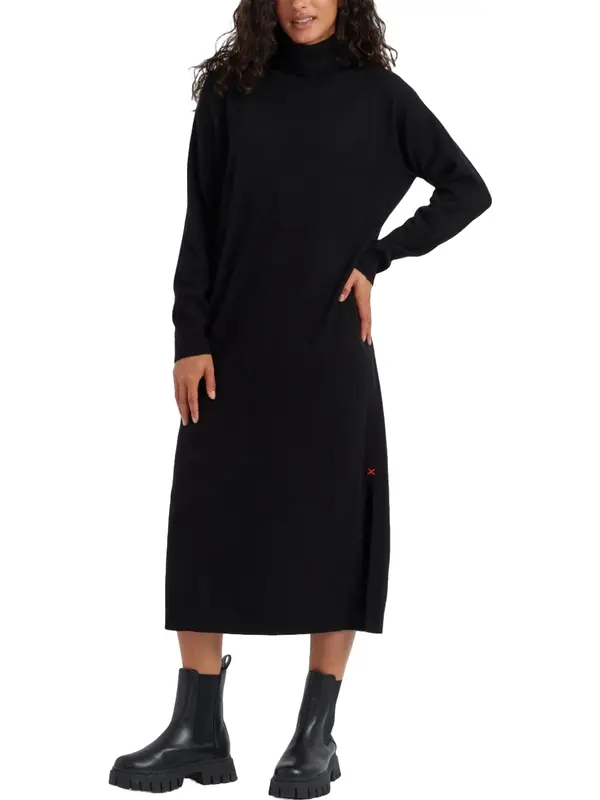 Chinti & Parker Roll-neck Midi Dress - Black