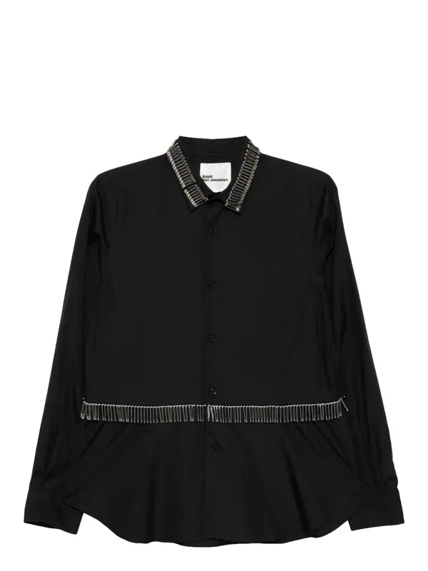 Noir Kei Ninomiya Safety Pin Embellished Shirt - Black