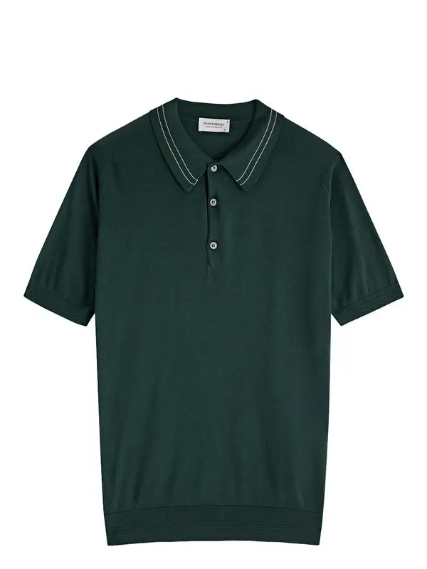 John Smedley Otis Knitted Cotton Polo Shirt - Dark Green