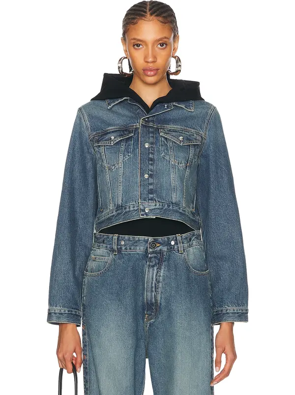 Alaïa Hooded Denim Jacket - Bleu Vintage