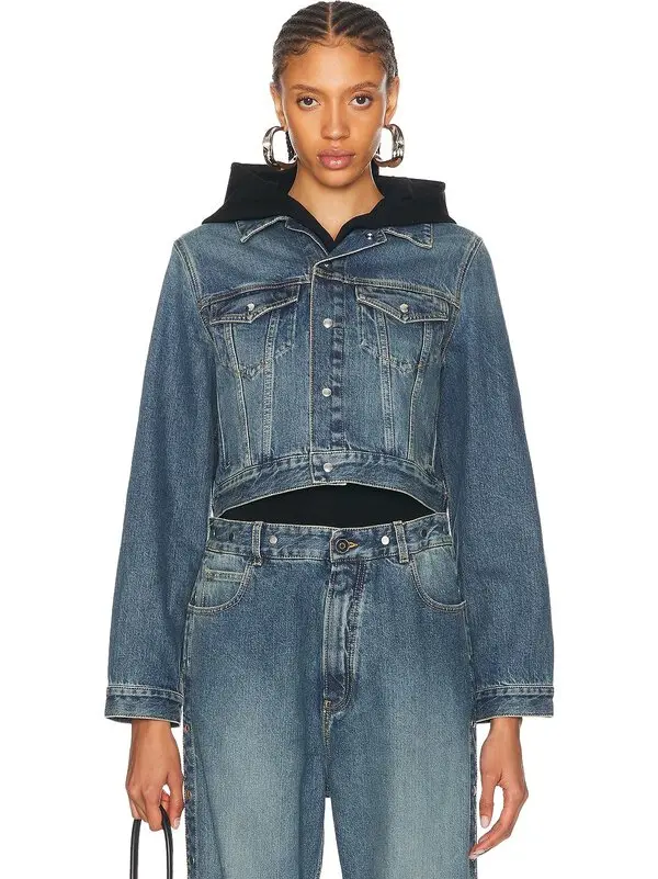Alaïa Hooded Denim Jacket - Bleu Vintage