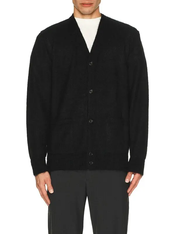 BEAMS Stretch Mohair Cardigan - Black