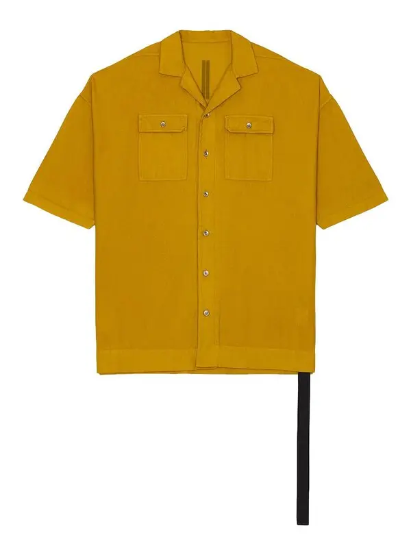 Rick Owens Magnum Tommy Shirt In Mustard - Ochre