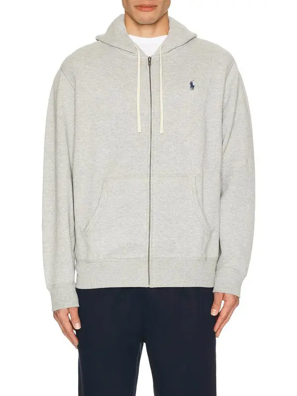 Polo Ralph Lauren Full Zip Hoodie In Grey - Andover Heather