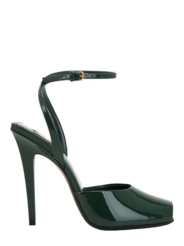 Saint Laurent Orhand Peep Toe Pumps - Imperial Green