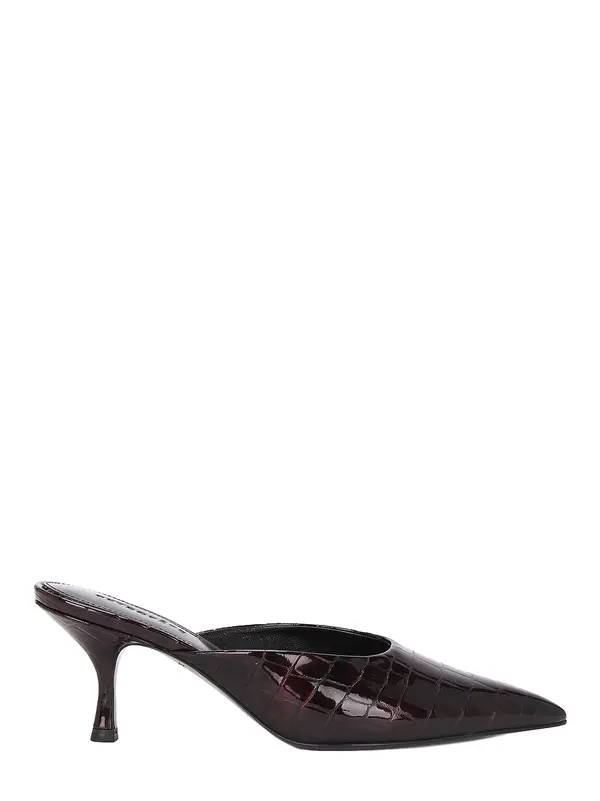 Retrofete Bonnie Leather Mule - Burgundy Croco