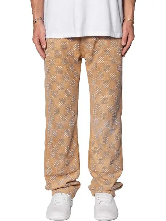 Mnml Check Cotton Utility Pants - Brown