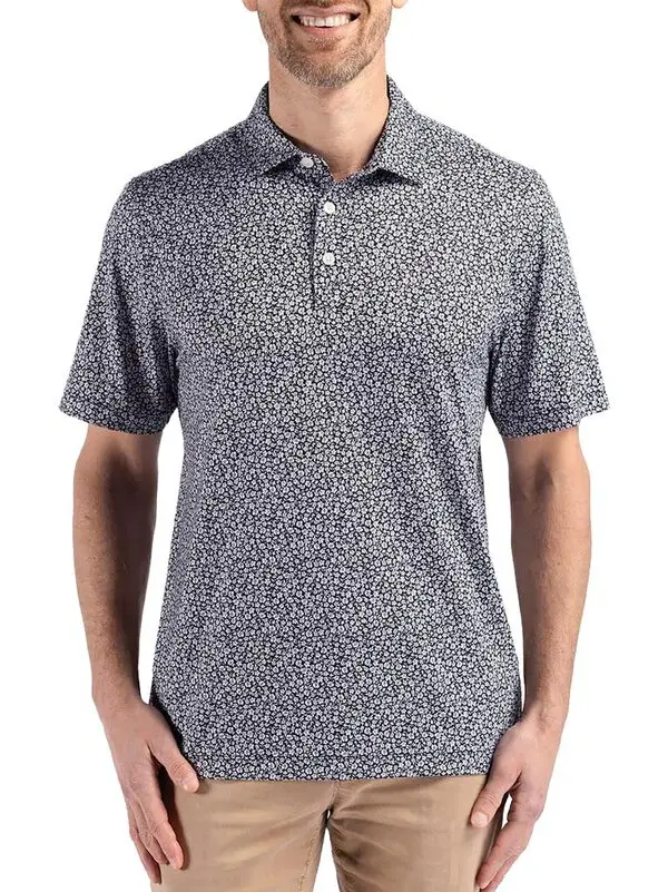 Cutter & Buck Pike Flora Print Polo - Black