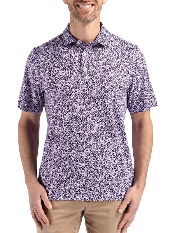 Cutter & Buck Pike Flora Print Polo - College Purple