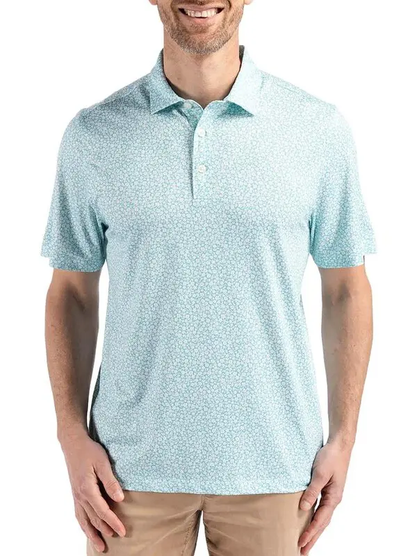 Cutter & Buck Pike Flora Print Polo - Fresh Mint