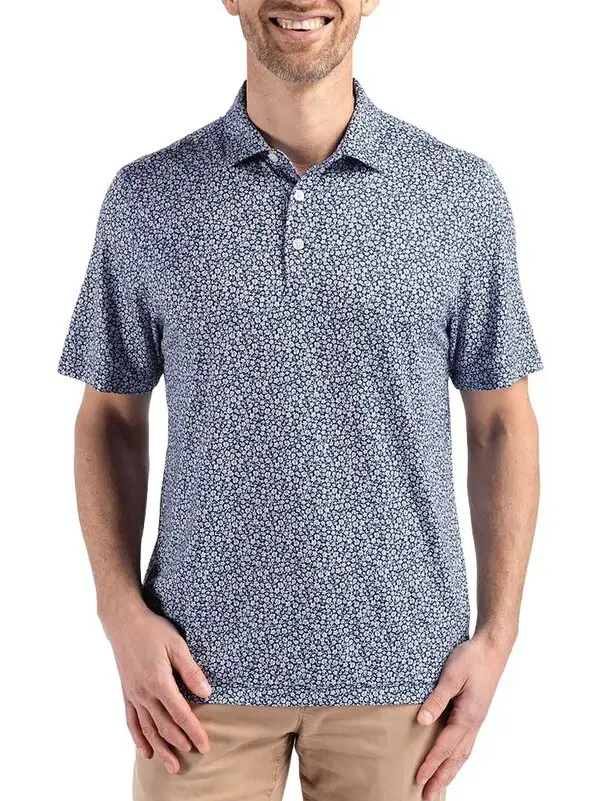 Cutter & Buck Pike Flora Print Polo - Navy Blue