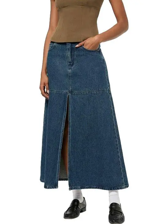 WeWoreWhat Denim Maxi Skirt - Raw Wash