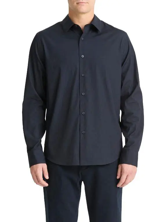 Vince Stretch Cotton Blend Button-up Shirt - Coastal