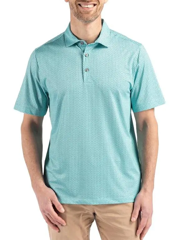 Cutter & Buck Pike Shadow Check Print Polo - Fresh Mint