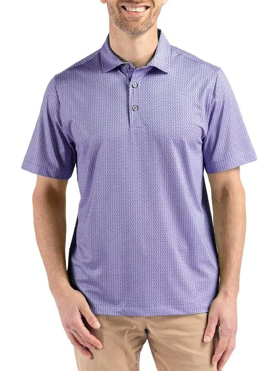 Cutter & Buck Pike Shadow Check Print Polo - Hyacinth