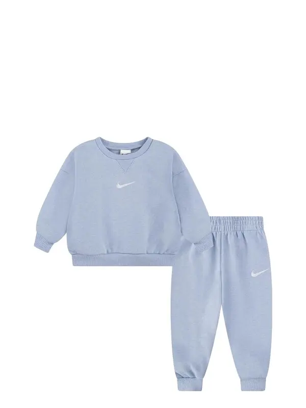 Nike Essential Fleece Crewneck Sweatshirt & Joggers Set - Cobalt Bliss Heather