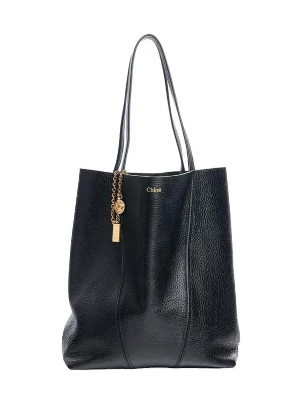 Chloé Spin Leather Tote - 001 Black