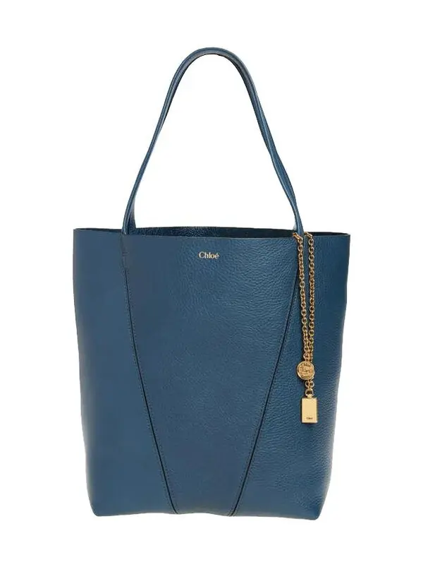 Chloé Spin Leather Tote - 44q Tapestry Blue