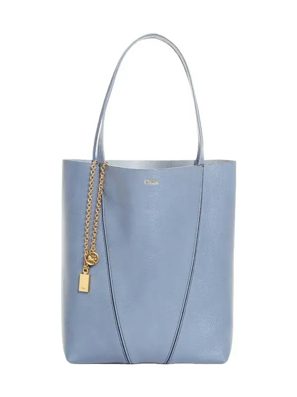 Chloé Spin Leather Tote - Ashes Blue