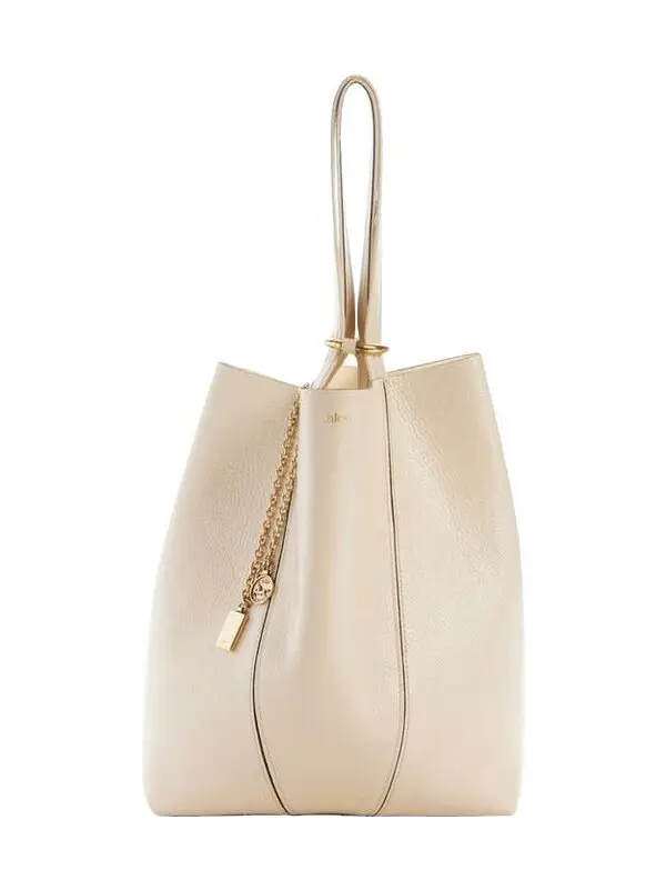 Chloé Spin Leather Tote - Sweet Beige