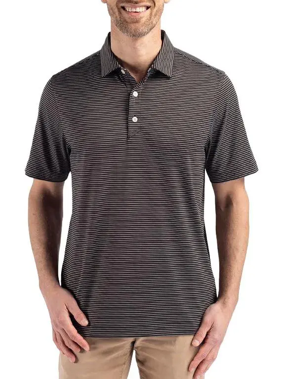Cutter & Buck Forge Fine Line Stripe Recycled Blend Polo - Black/white