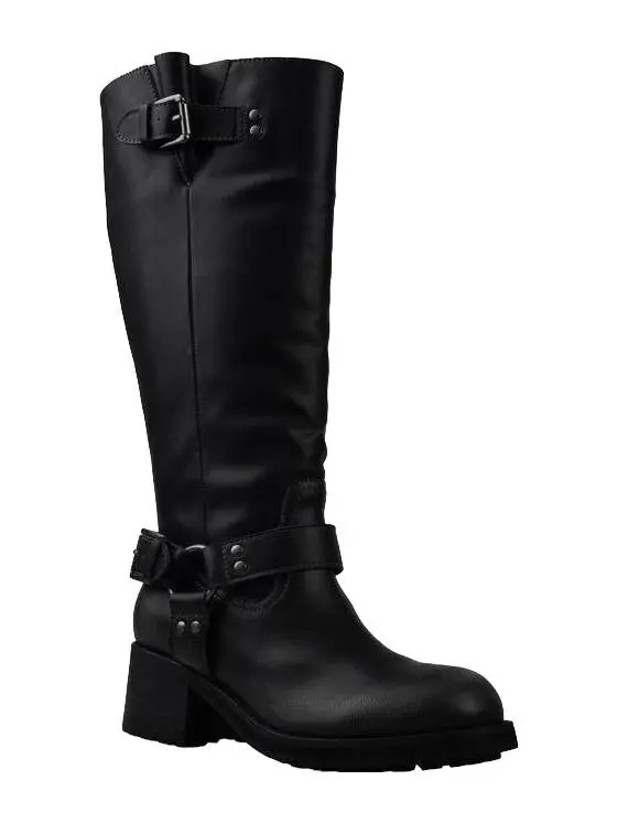CANDIE'S Reecee Knee High Boots - Black Leather