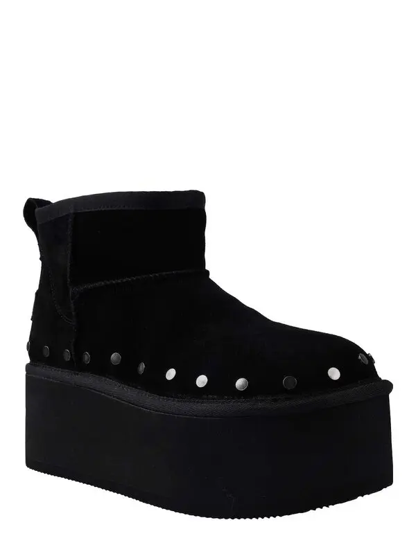 CANDIE'S Shye Faux Fur Platform Bootie - Black