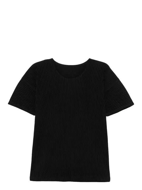 Issey Miyake Plissé-effect T-shirt - Black