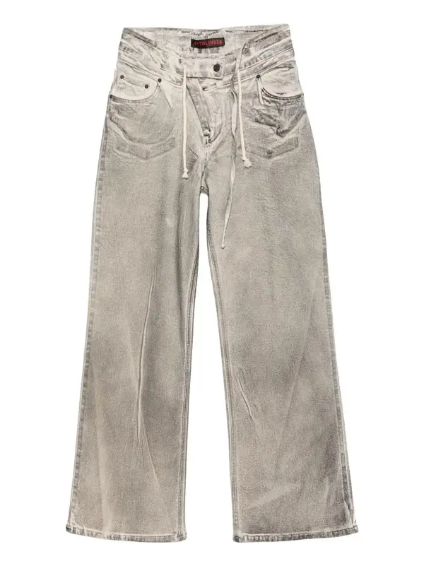 Ottolinger Coated-finish Wide Leg Jeans - Neutrals