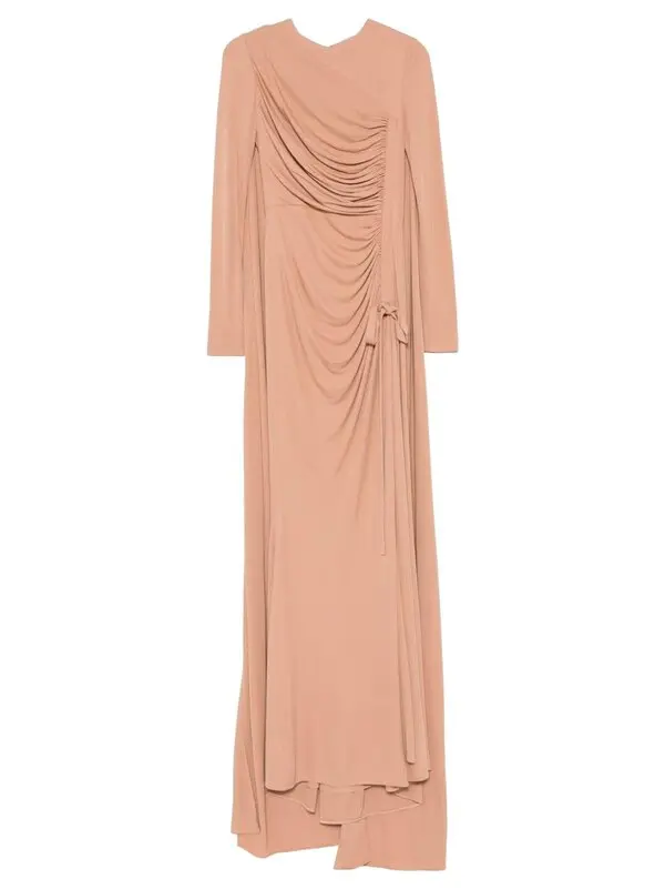 Elie Saab Draped-detail Gown - Neutrals
