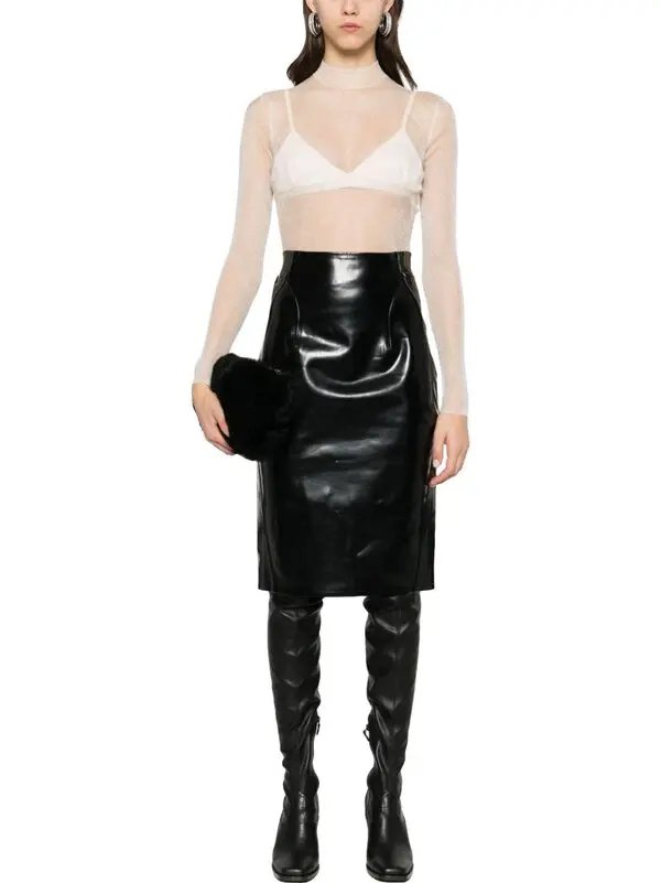 MUGLER Sheer Knit Sweater - Neutrals