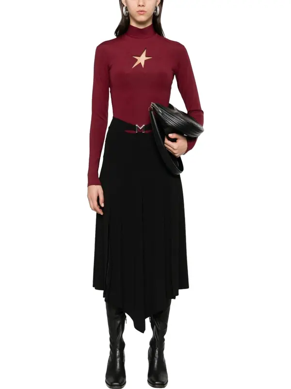 MUGLER Cut-out Star Top - Red